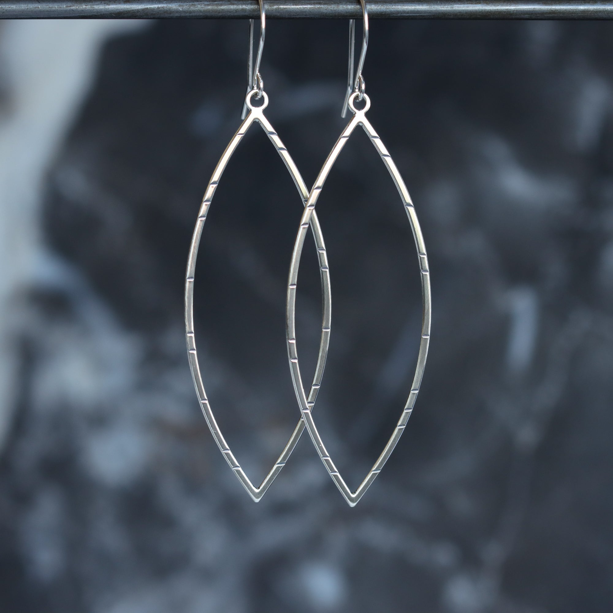 Acuminate Earrings - Prominent Leaf Shape, Lightweight Silver Dangles ...